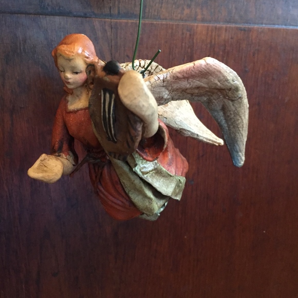 Holiday | Antique Paper Mache Cartapesta Angel With Harp | Poshmark